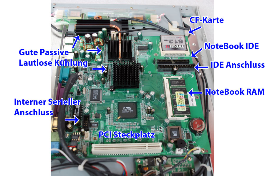 17" 43cm TFT MIT INTEGRIERTEM 1000 MHz THINCLIENT MINI-PC LAUTLOS 12V ...