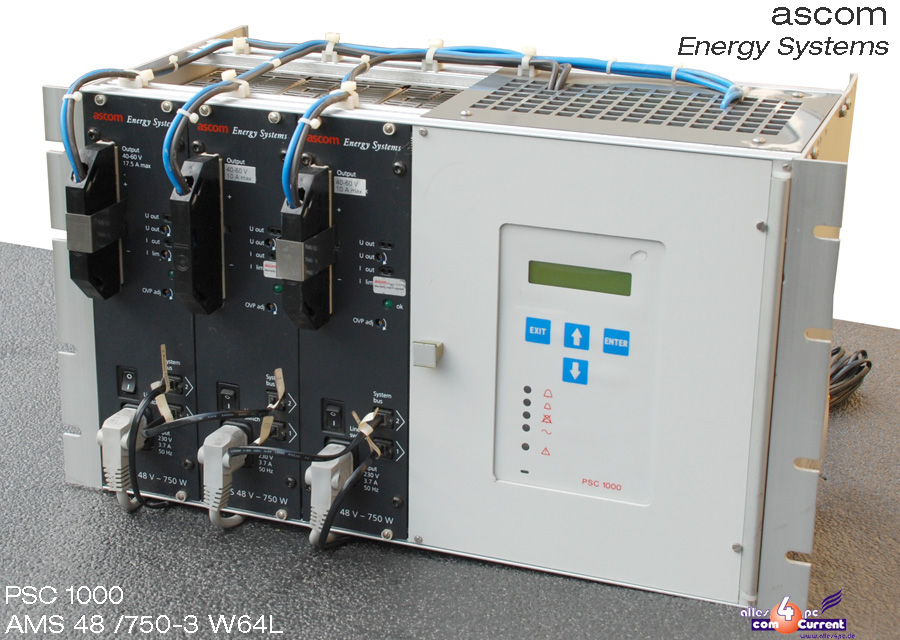 48cm 19" ASCOM 48V NETZTEIL 2250 WATT PSC 1000 AMS 48 /73-3 W64L PSU 48 ...