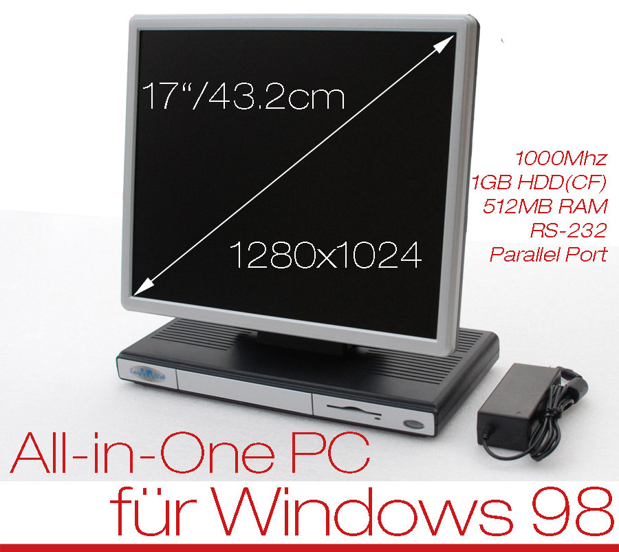Monobloc PC 17 " Monitor for Ms-dos Windows 95 98 1 GHZ 512 MB 1GB ...