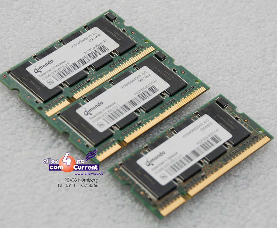 512 MB 512MB so Dimm Ddram RAM Memory PC333 PC400 FSC Futro S200 S210 ...