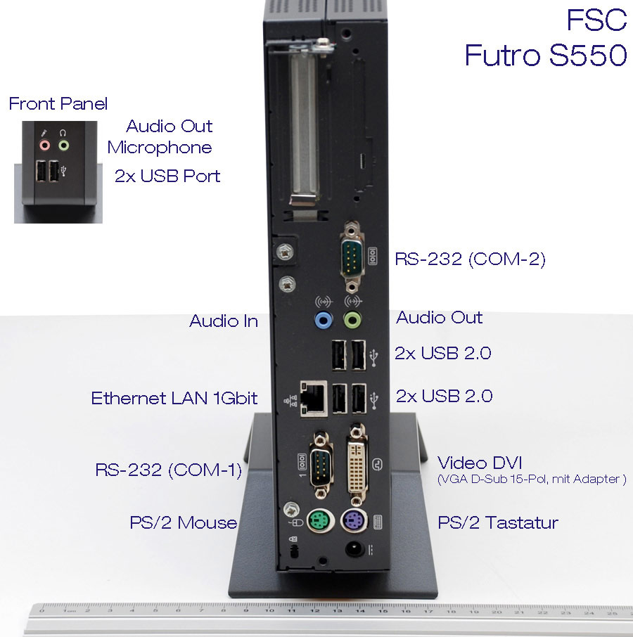Thin Client Mini PC Fujitsu S550 40GB IDE HDD 512MB-RAM 2xRS232 PCI ...