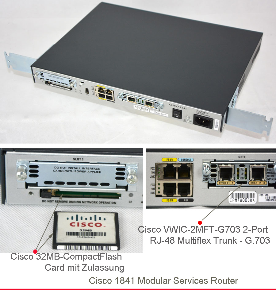 Cisco 1841 Modular Router W/ 2xFE,2 Wan Slots With Vwic 2MFT-G703 16 ...